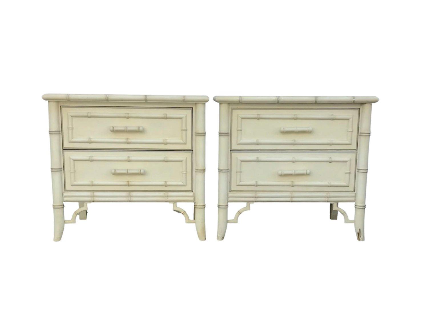 Vintage Dixie Aloha Faux Bamboo Nightstand Pair Available for Custom ...
