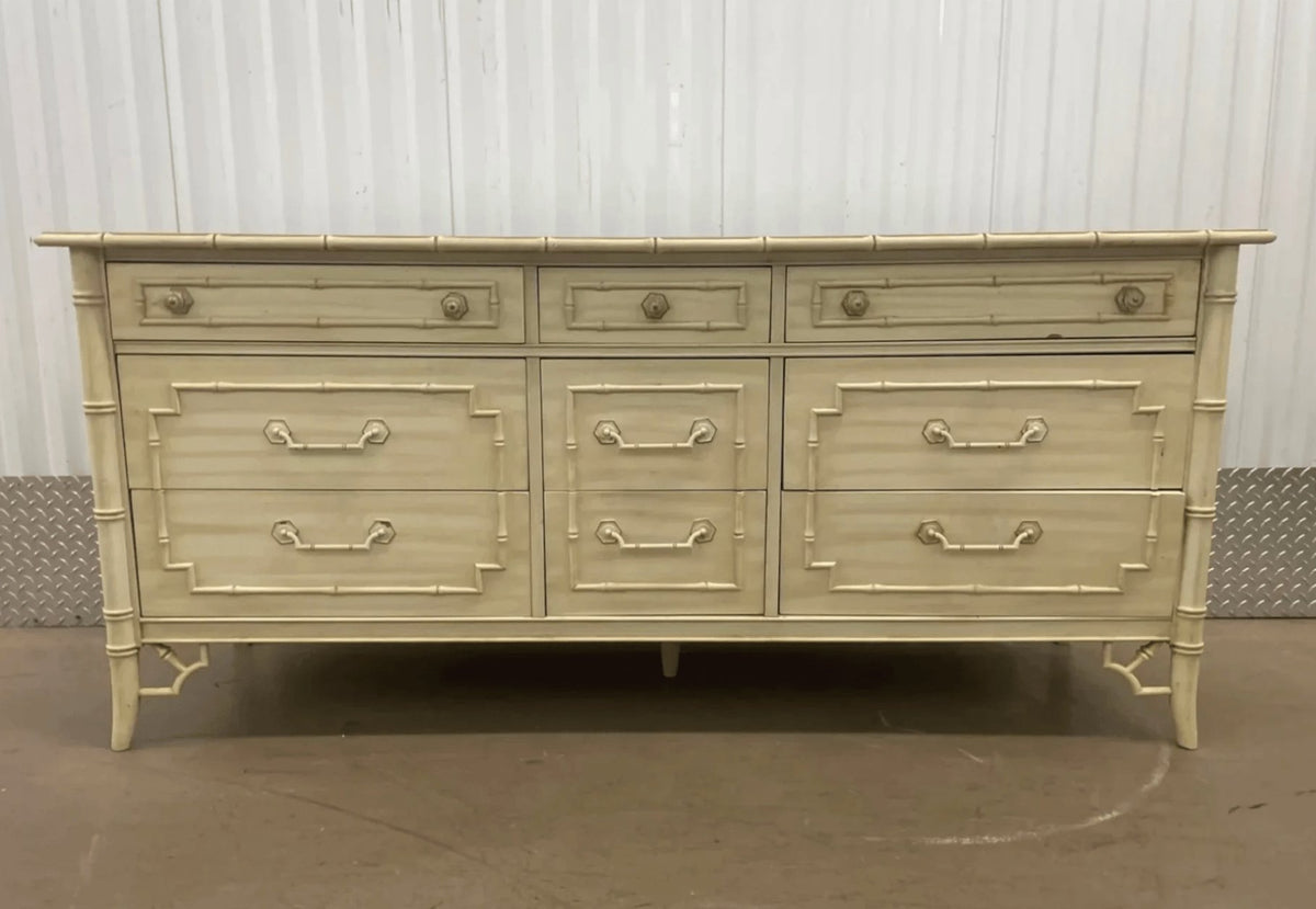 Vintage Thomasville Allegro Faux Bamboo Nine Drawer Dresser Available ...