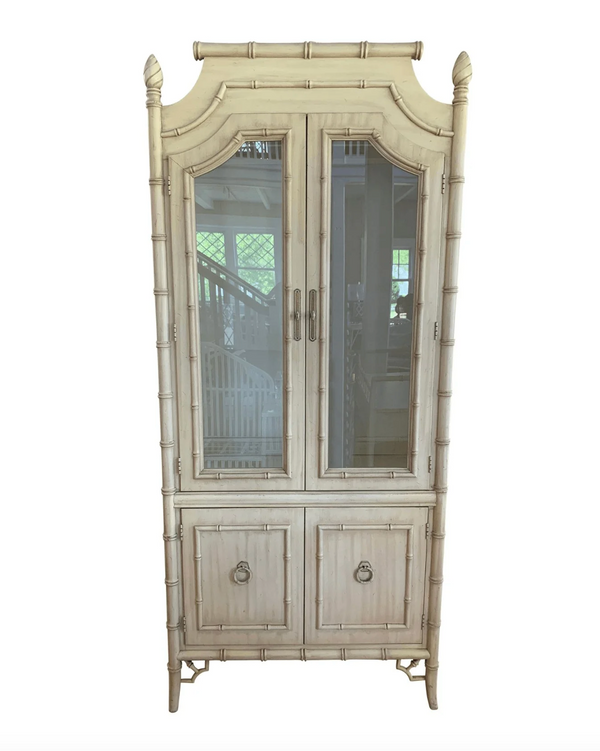 Vintage Thomasville Allegro Faux Bamboo China Cabinet Available for ...