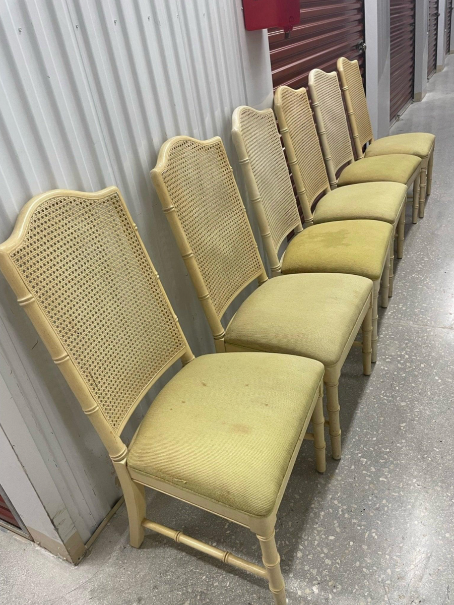 Set of 6 Vintage Dixie Furniture Faux Bamboo Dining Chairs Available ...