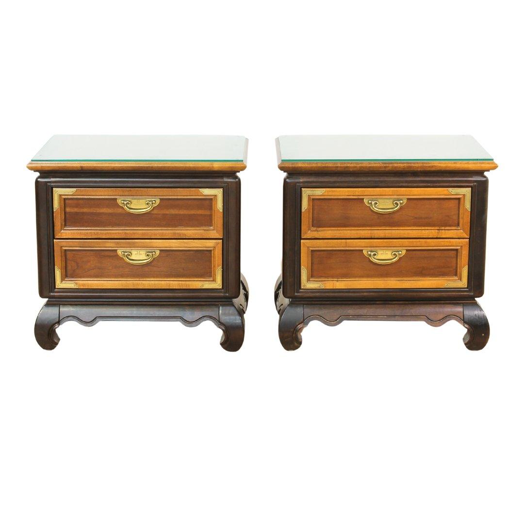 Pair of Vintage Broyhill Furniture Company Premier Ming Nightstands ...