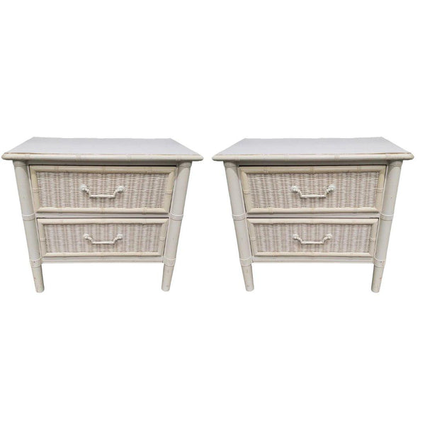 Dixie Furniture Faux Bamboo and Wicker Front Nightstand Pair Available ...