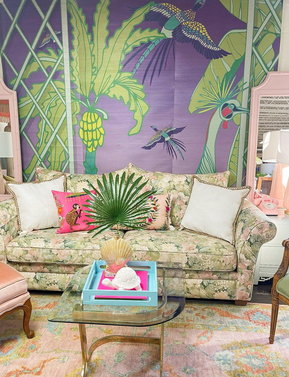 Vintage Pearson Furniture Pastel Floral Upholstered Sofa Ready to Ship ...